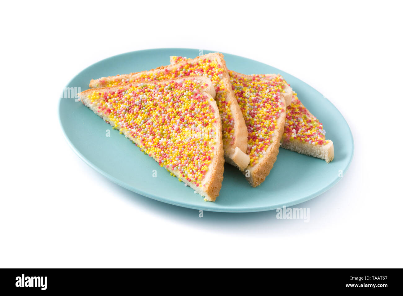 Traditional Australian fairy bread isolated on white background Stock ...