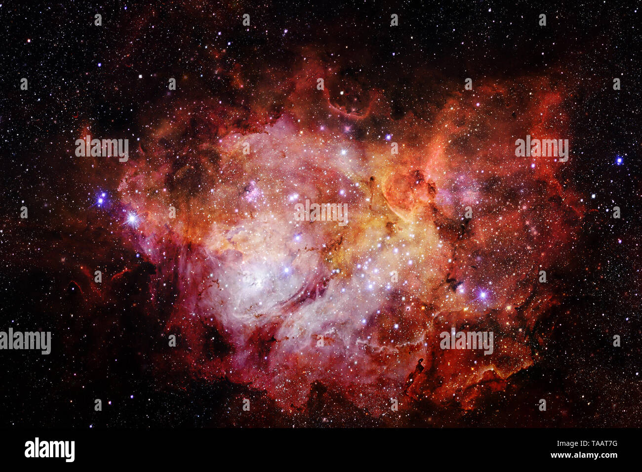 Outer space art. Nebulas, galaxies and bright stars in beautiful ...