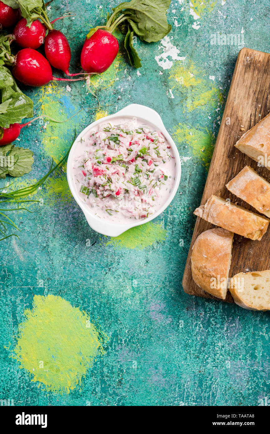 Fresh and raw radish salad, clean eating Stock Photo - Alamy