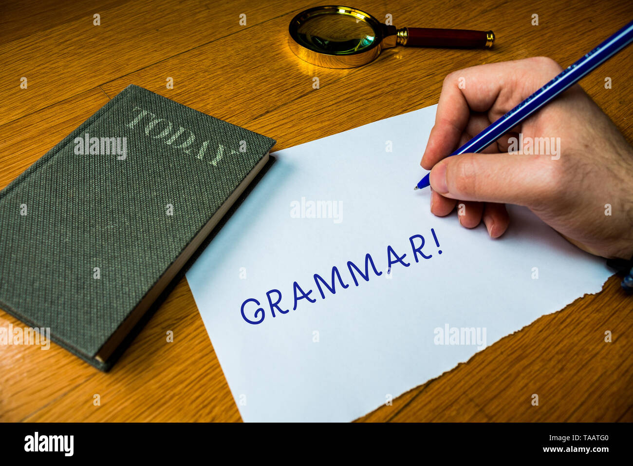 Conceptual hand writing showing Grammar. Concept meaning whole system ...