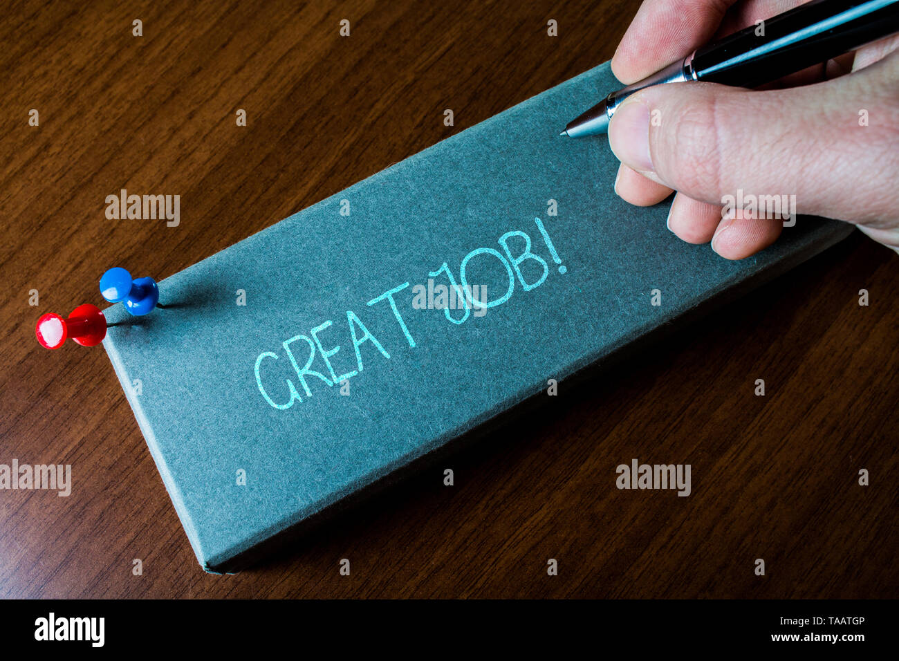 Job well done man writing hi-res stock photography and images - Alamy