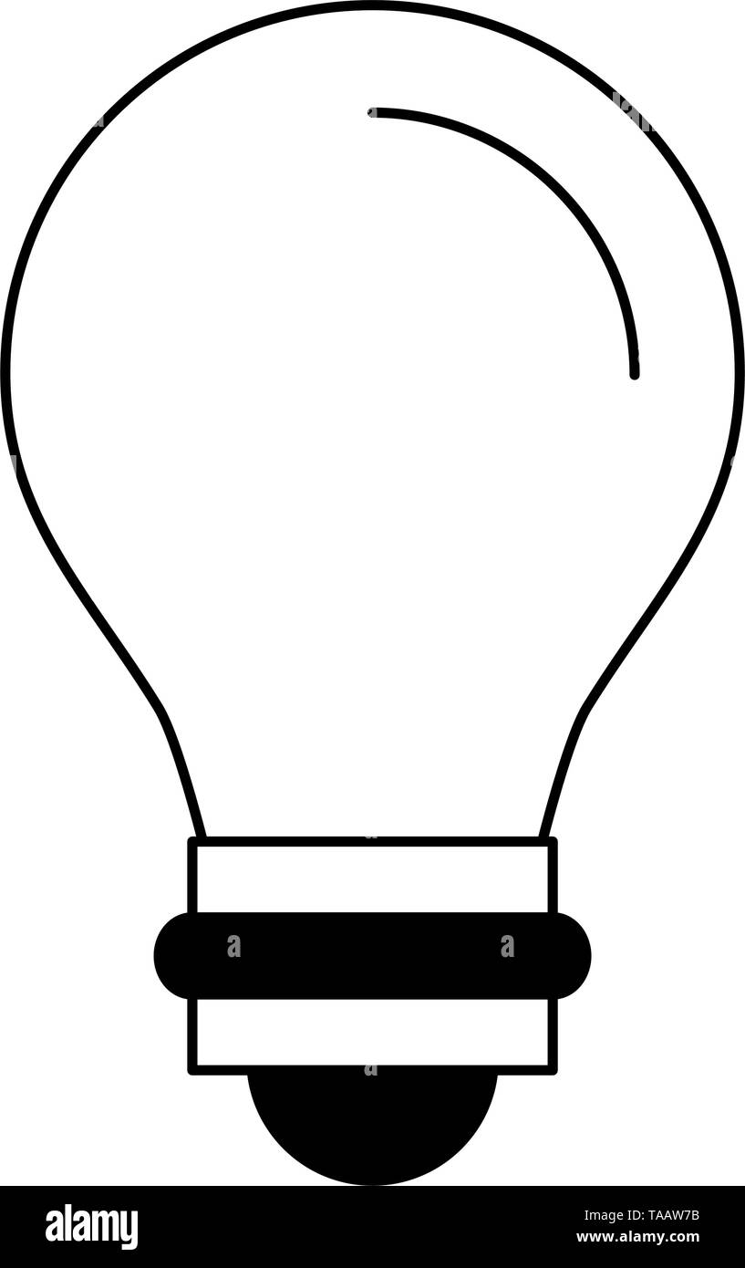 Bulb light energy symbol isolated in black and white Stock Vector Image ...