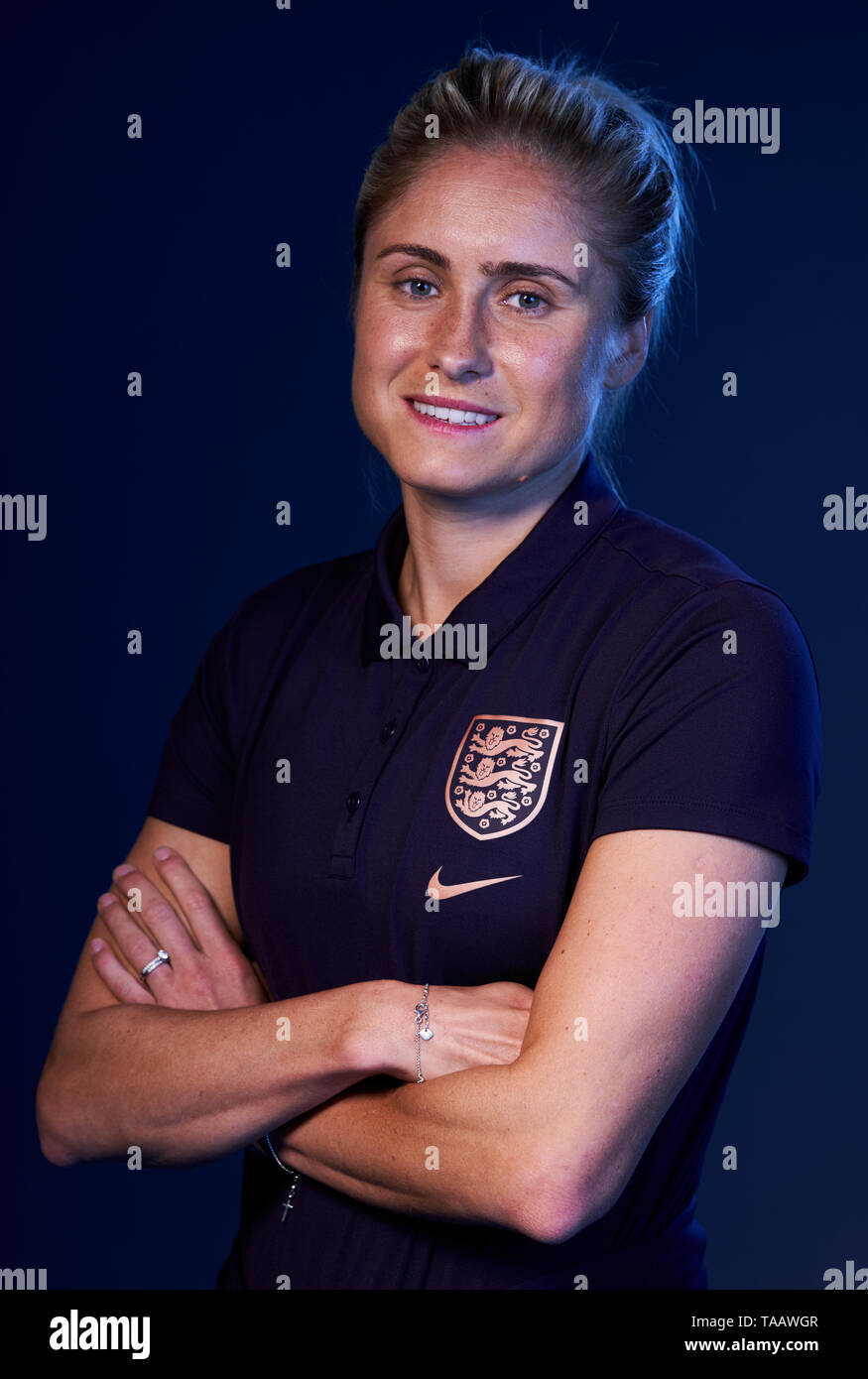 England women's captain Steph Houghton poses for a portrait during the ...