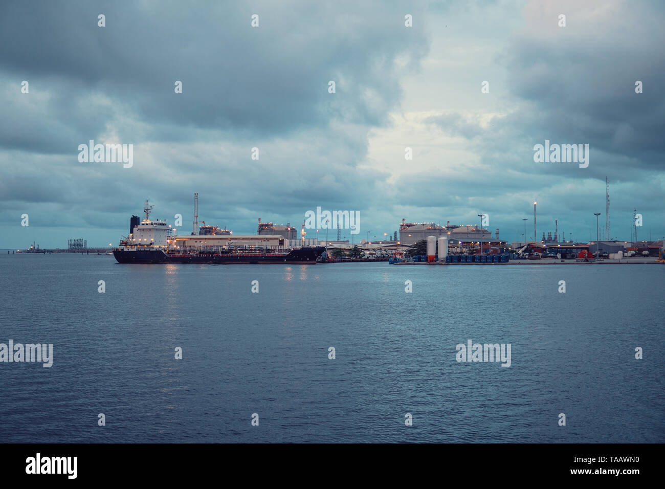 Marine Industrial Commercial Port. Industrial zone with ships Stock ...