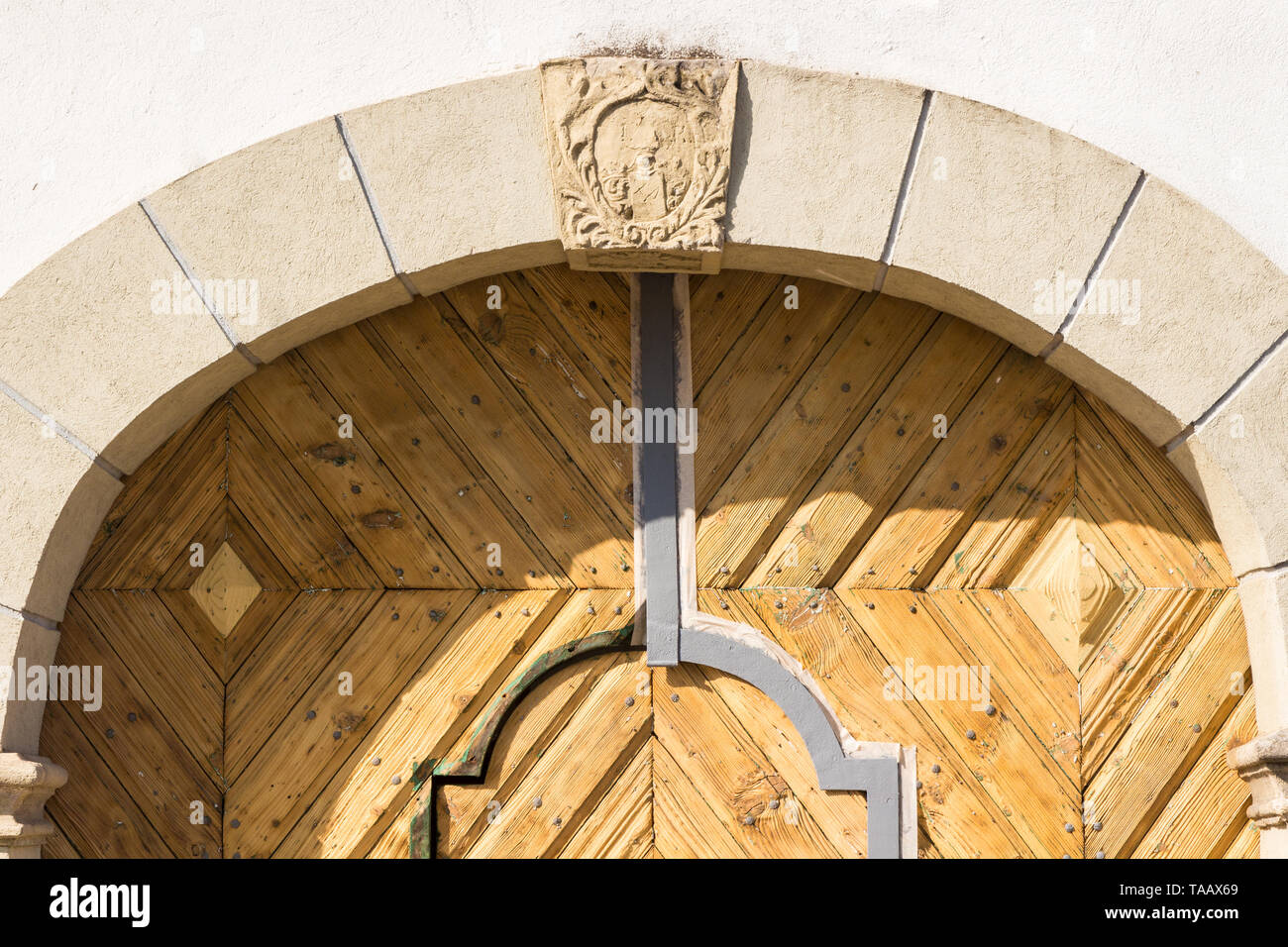 Ancient keystone of Baroque house in Sopron, Hungary Stock Photo - Alamy