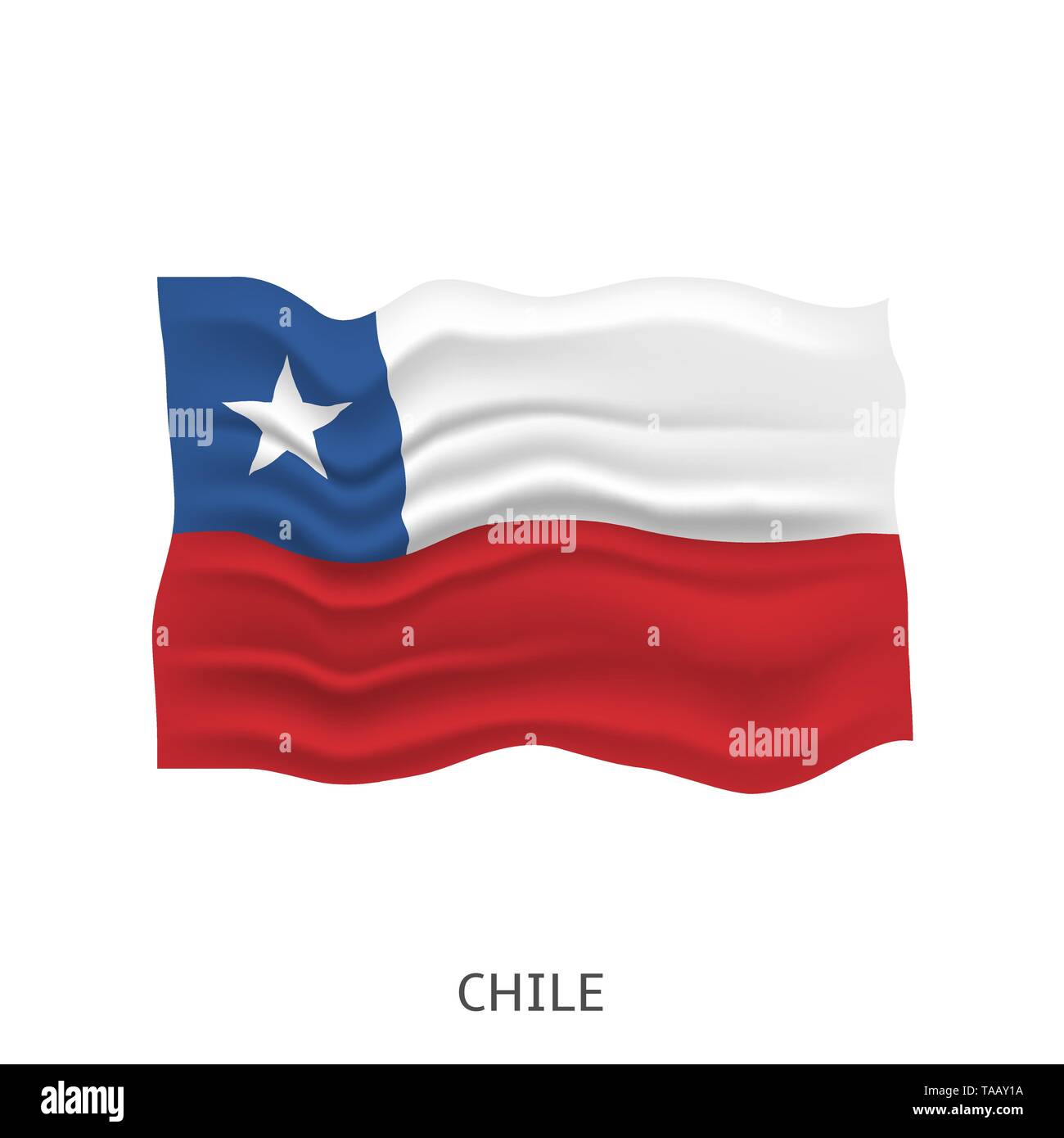 Flag of Chile. Chilian Waving flag, Vector illustration Stock Vector ...