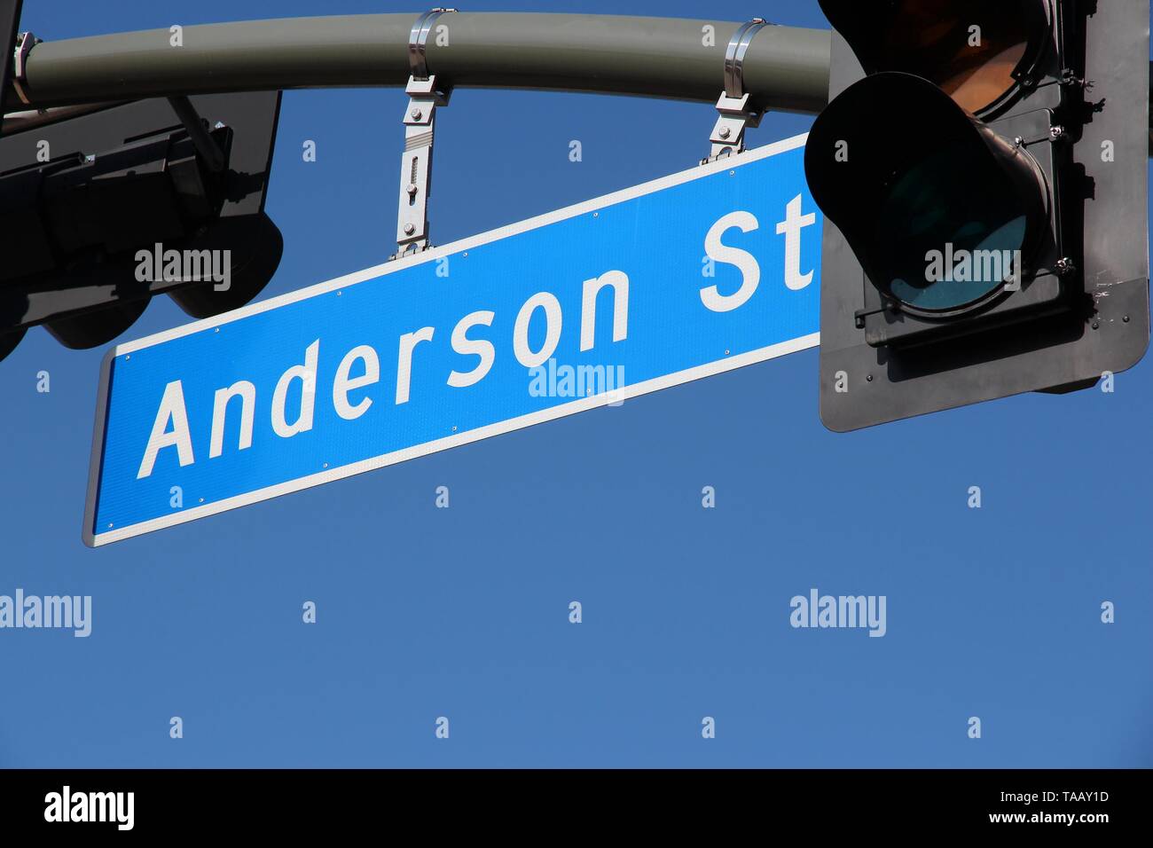 Los Angeles street sign in California - Anderson Street Stock Photo - Alamy