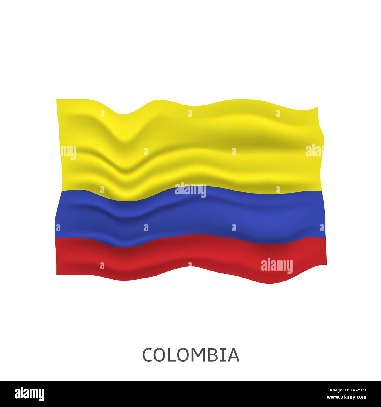Flag of Colombia. Colombian Waving flag, Vector illustration Stock ...