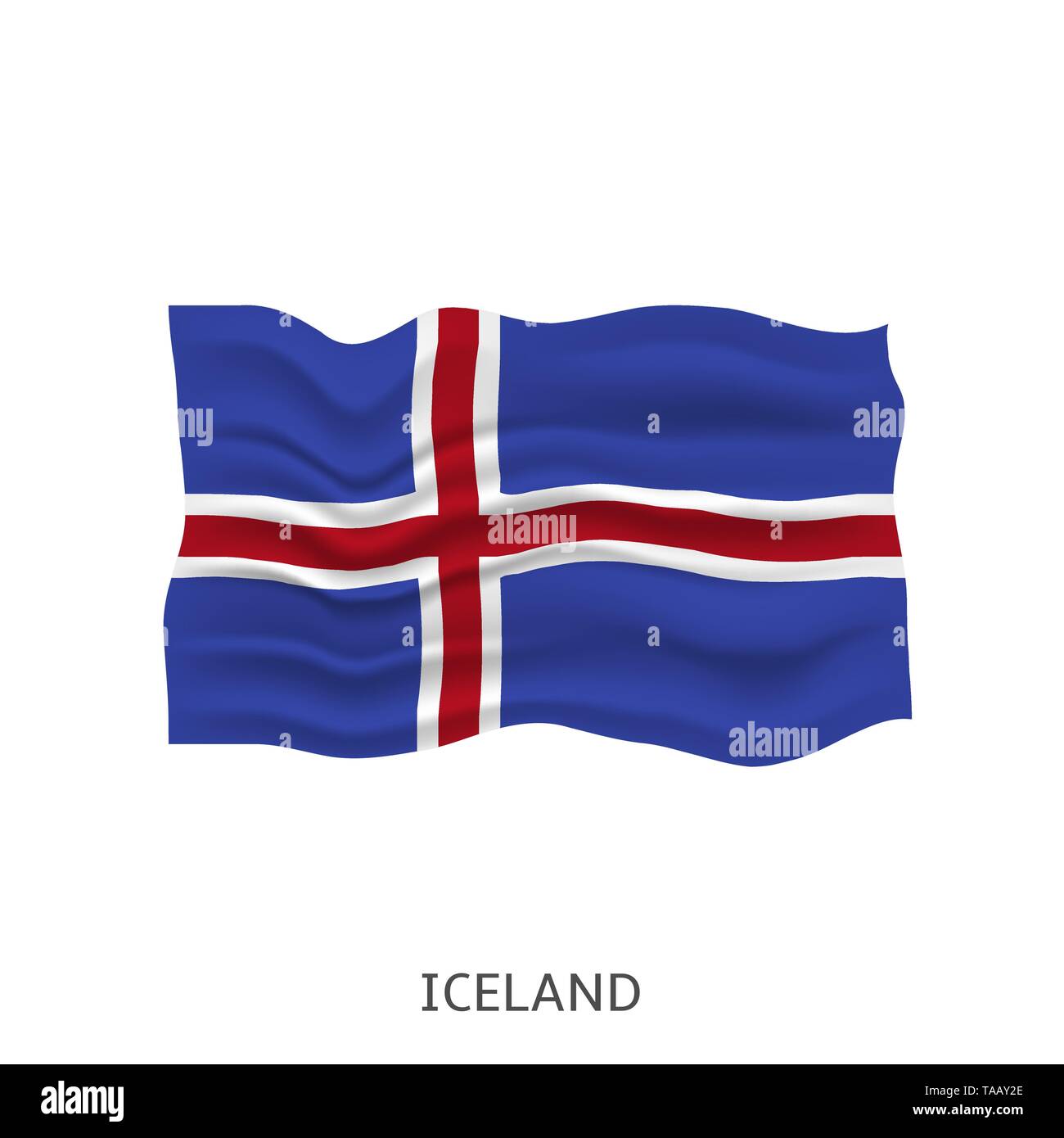 Flag of Iceland. Icelandic Waving flag, Vector illustration Stock ...