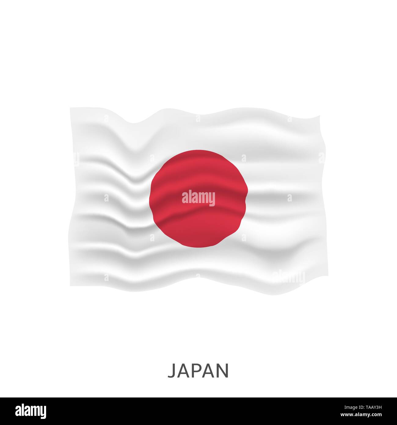 Flag of Japan. Japanese Waving flag, Vector illustration Stock Vector ...