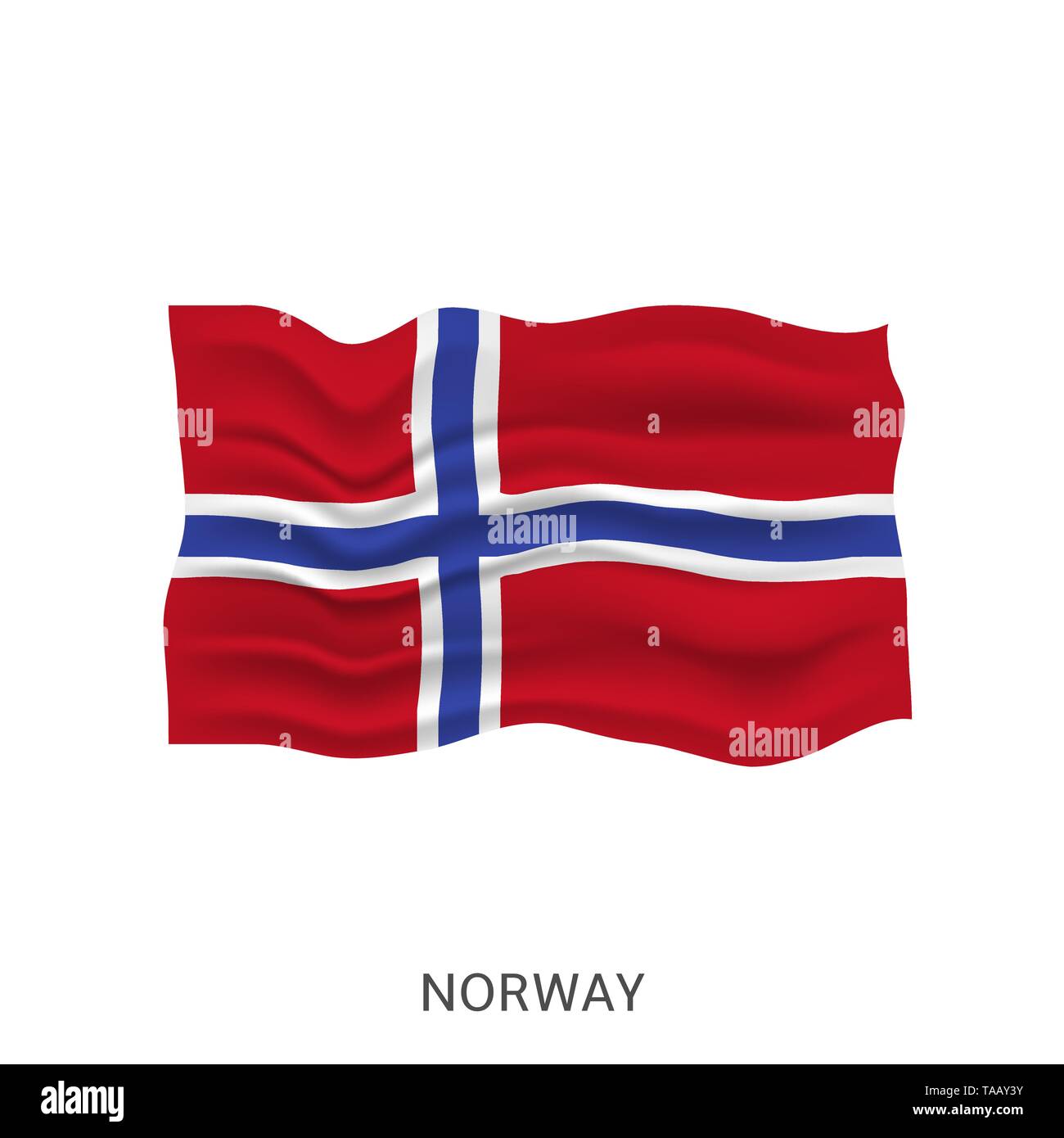 Flag of Norway. Norwegian Waving flag, Vector illustration Stock Vector ...