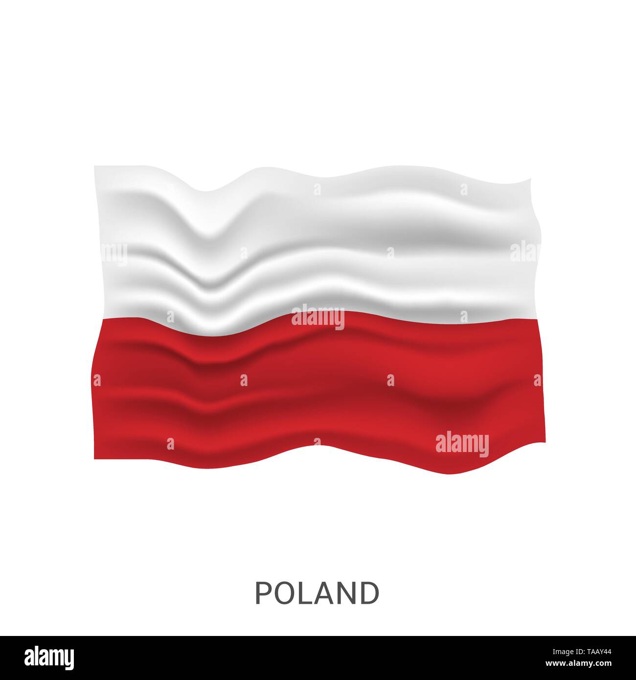 Flag of Poland. Polish Waving flag, Vector illustration Stock Vector ...