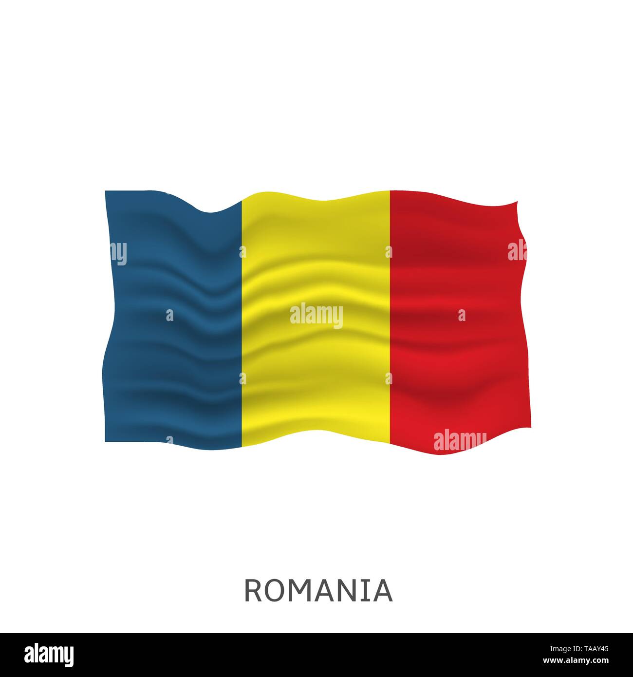 Flag of Romania. Romanian Waving flag, Vector illustration Stock Vector ...