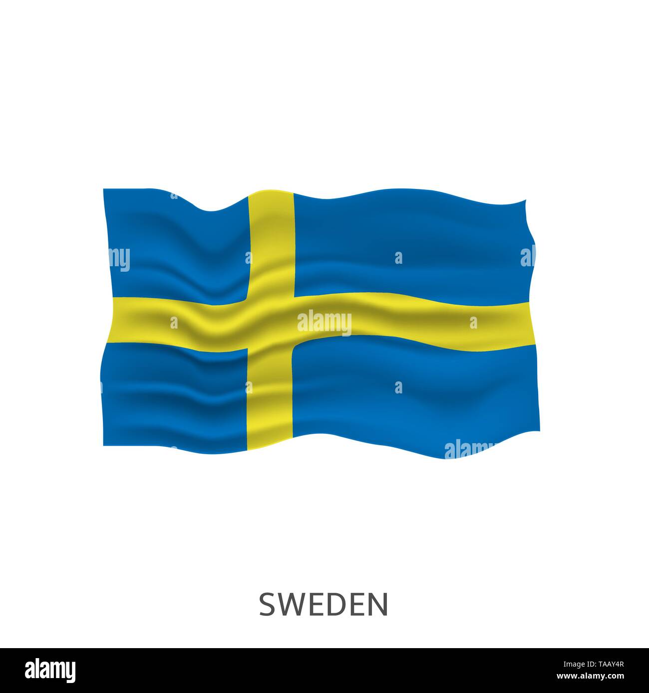 Flag of Sweden. Swedish Waving flag, Vector illustration Stock Vector ...