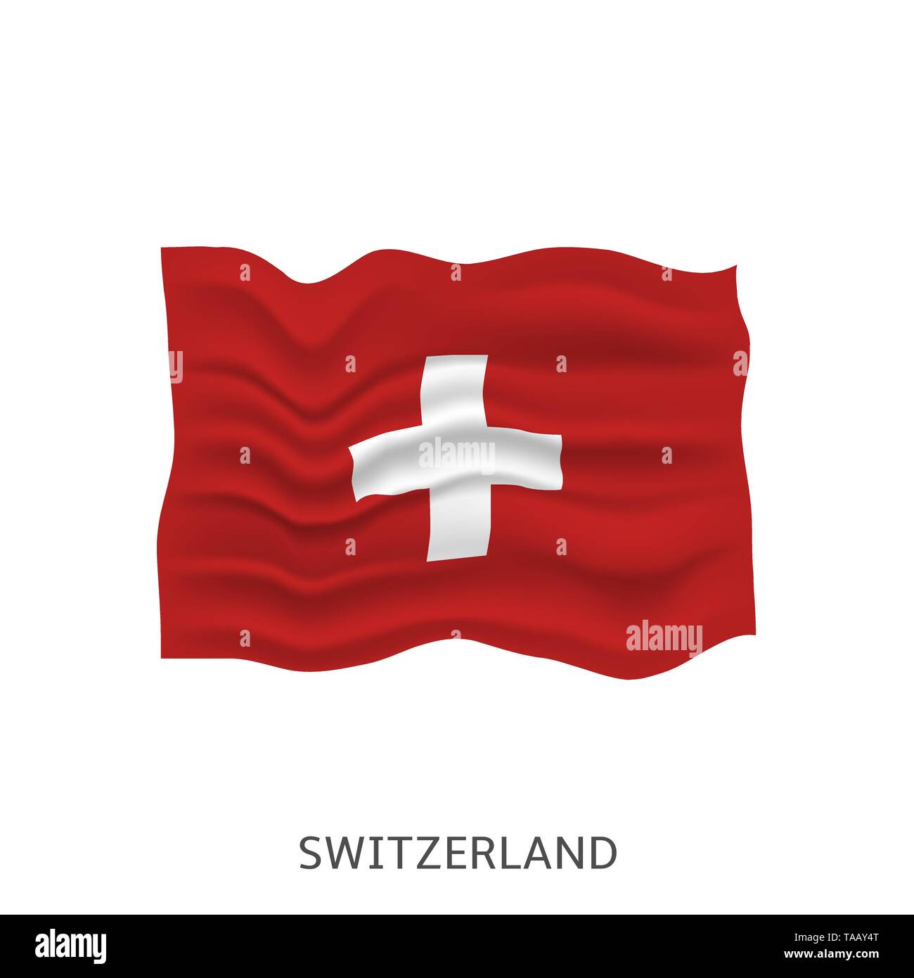 Flag of Switzerland. Swiss Waving flag, Vector illustration Stock ...