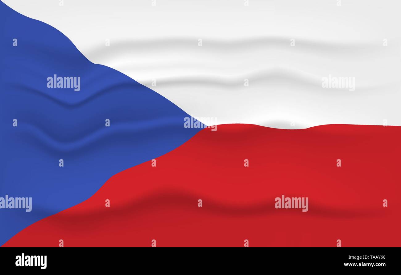 Flag of Czech Republic. Czech Waving flag, Vector illustration Stock ...