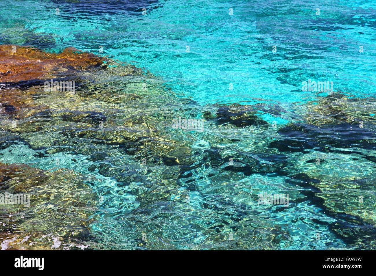 Mediterranean Sea water background. Aqua clear transparent water ...