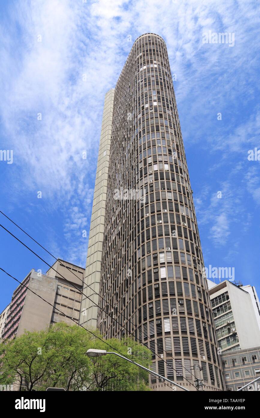 SAO PAULO, BRAZIL - OCTOBER 6, 2014: Edificio Italia building in ...