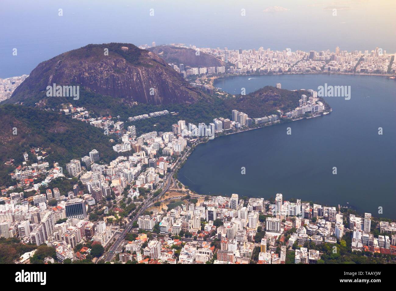 Rio de Janeiro, Brazil - city view with Lagoa and Humaita districts ...