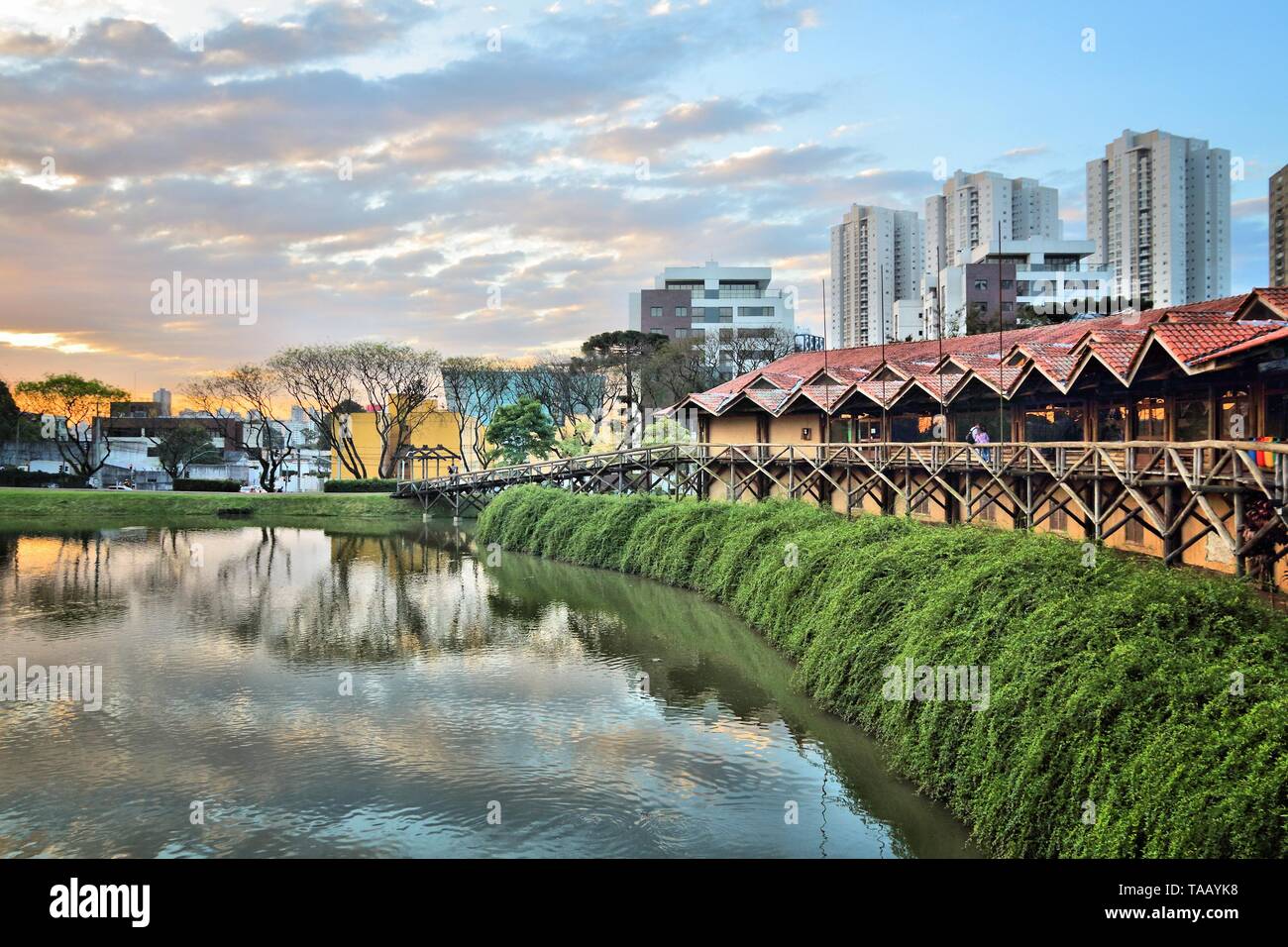 Curitiba, Brazil - city skyline seen from the Botanical Gardens Stock ...