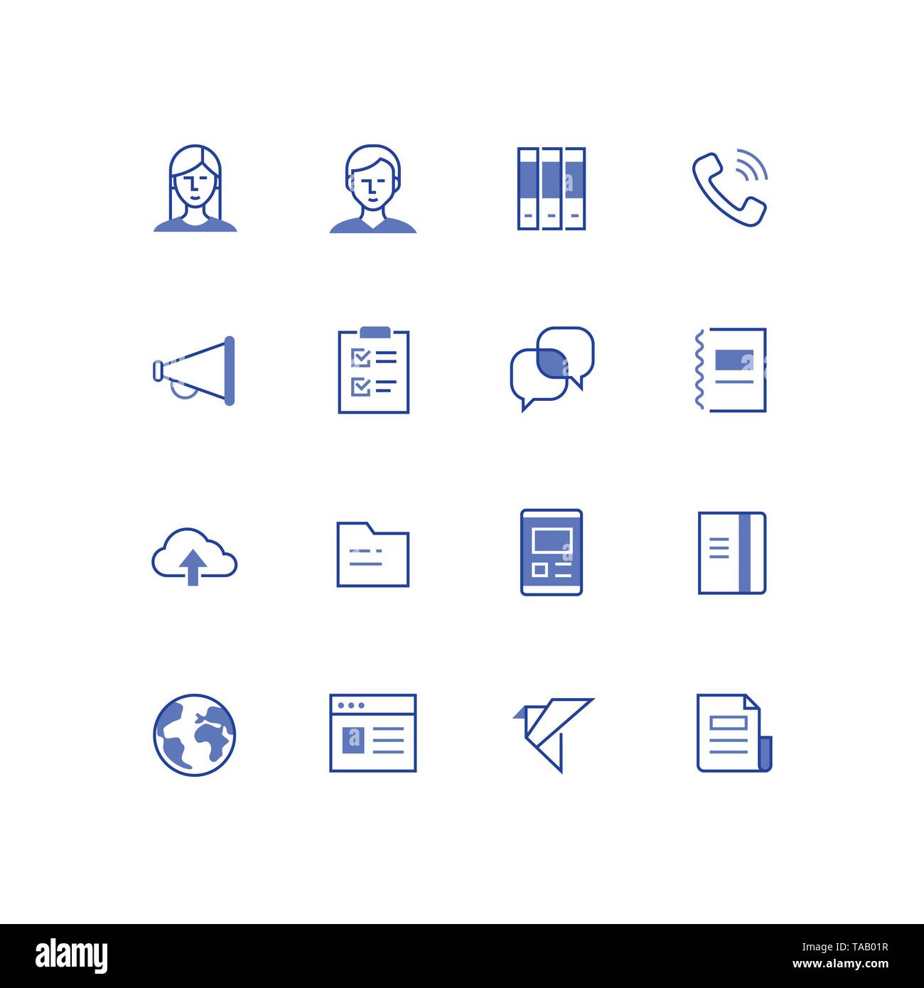 Business and office work - line design style icons set Stock Vector ...
