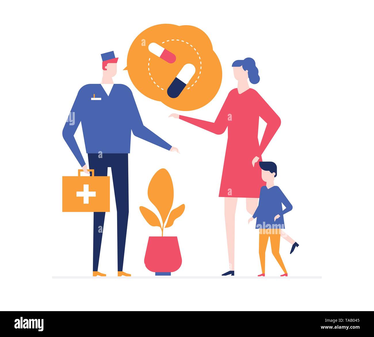 Visiting a doctor - colorful flat design style illustration Stock ...