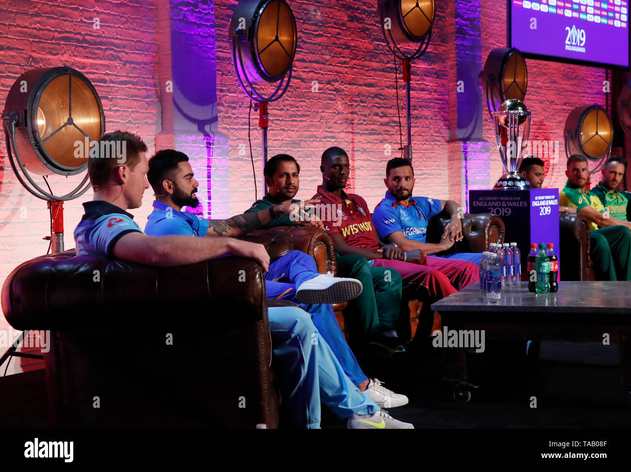 A general view of the press conference during the cricket World Cup ...