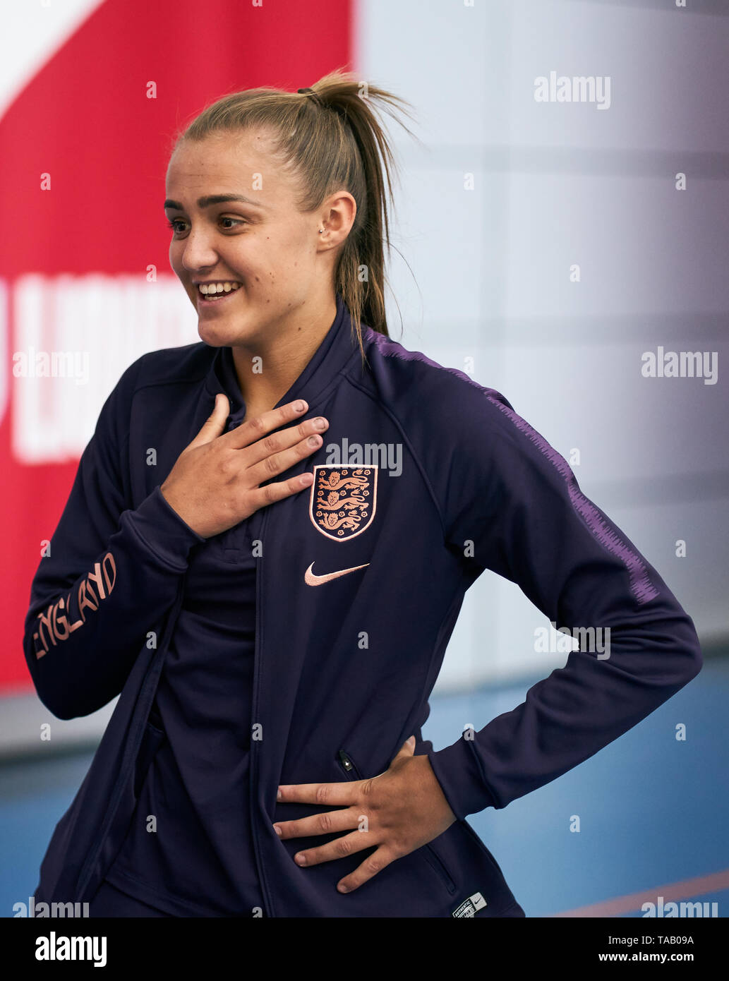 England women's Georgia Stanway poses for a photograph during the media ...