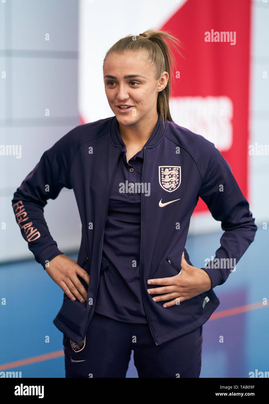 England women's Georgia Stanway poses for a photograph during the media ...
