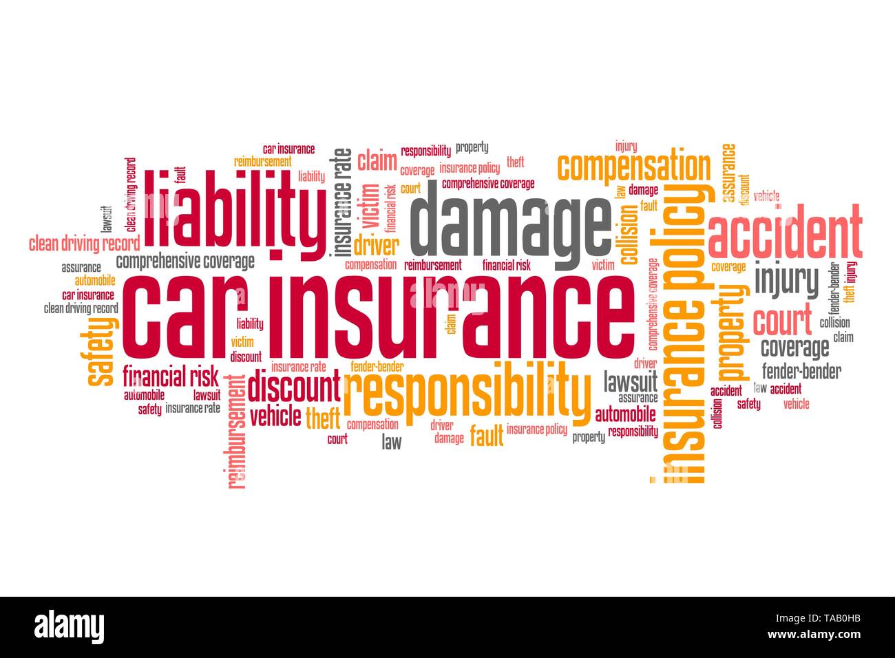 Car insurance policy concepts word cloud illustration. Word collage ...
