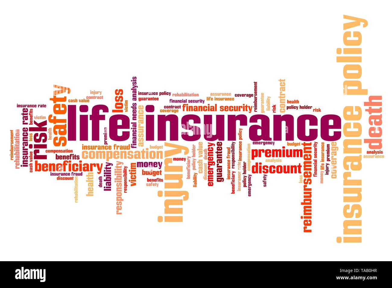 Life insurance concepts word cloud illustration. Word collage concept ...