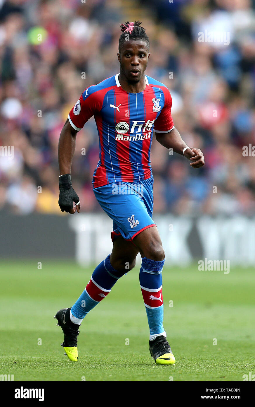 Crystal Palace's Wilfried Zaha in action during the Premier League ...