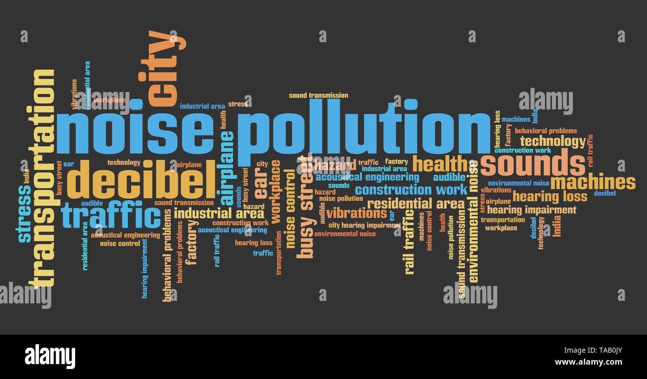 Noise pollution - urban noise issues and concepts word cloud ...