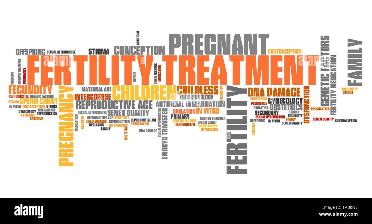 Fertility treatment - infertility issues. Word cloud sign Stock Photo ...