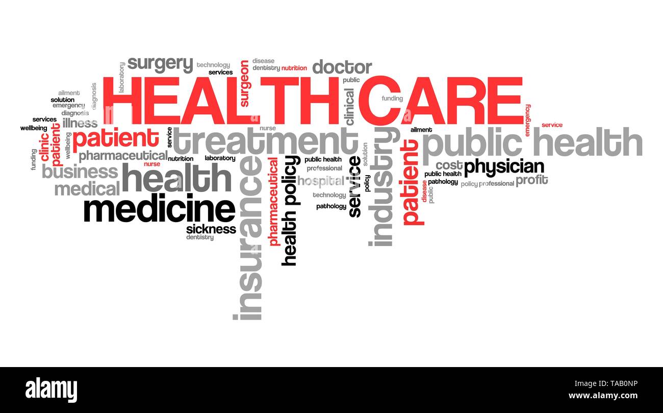 Health care issues and concepts. Word cloud sign Stock Photo - Alamy