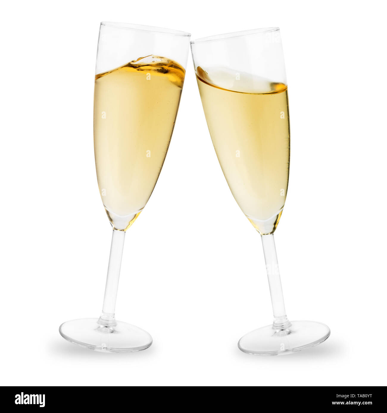 sparkling wine glasses isolated on white background Stock Photo - Alamy
