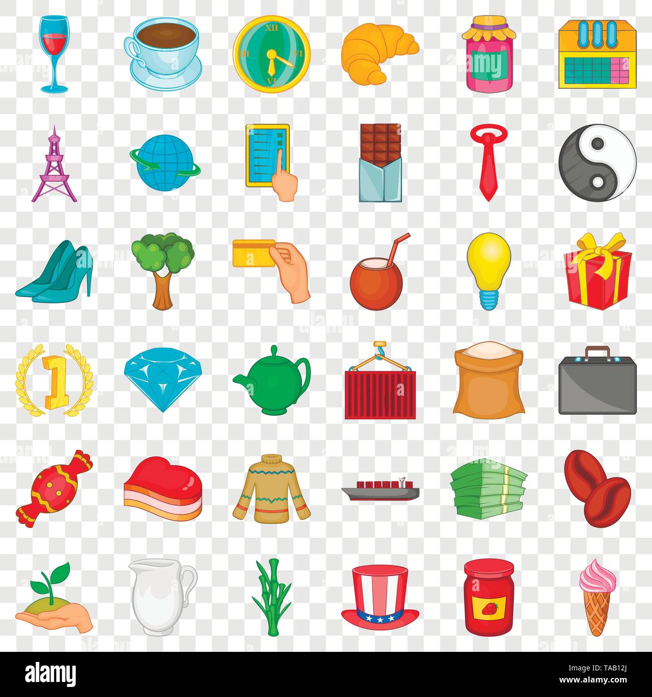 Bean icons set, cartoon style Stock Vector Image & Art - Alamy