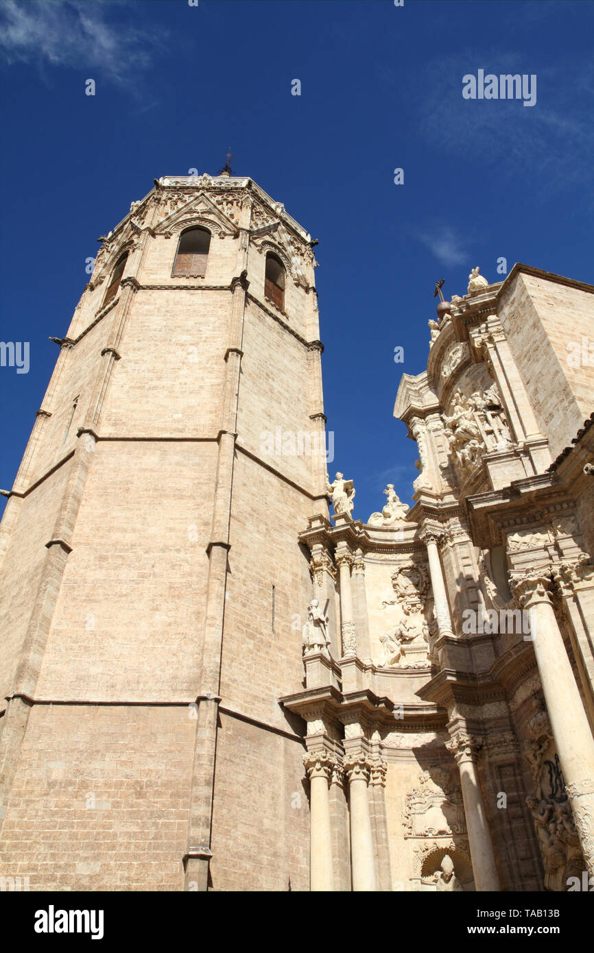 Valencia, Spain. Micalet tower, part of famous Cathedral Stock Photo ...