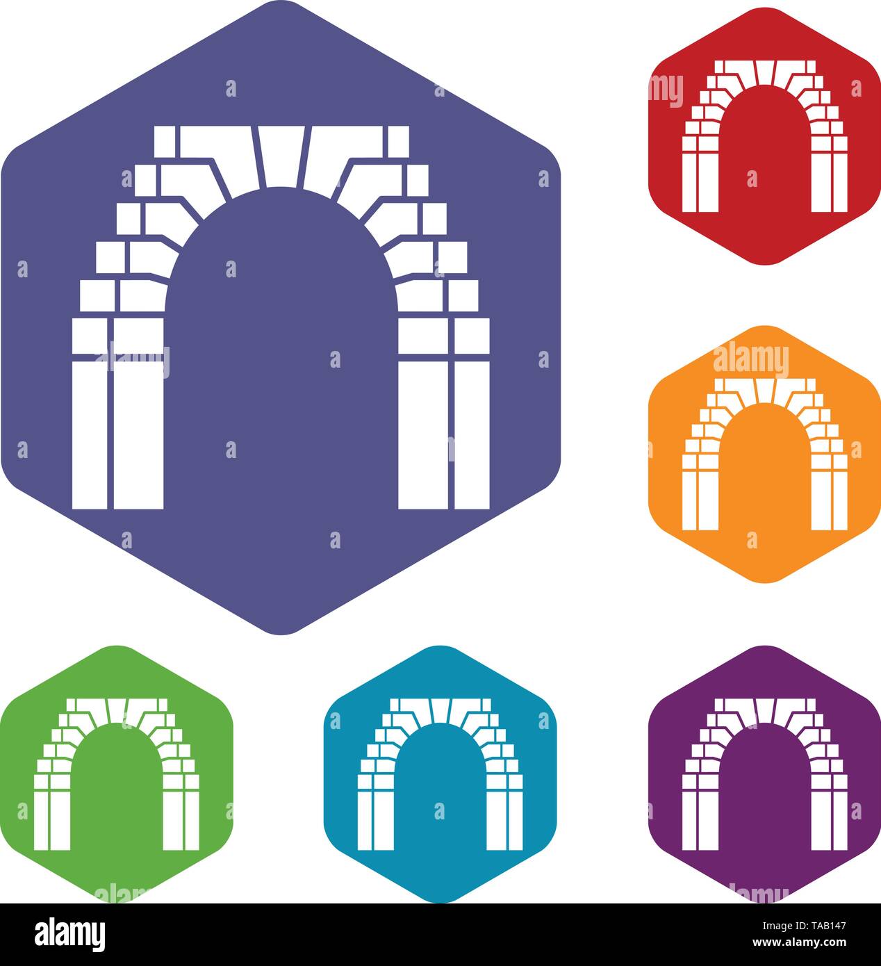 Brick arch icons vector hexahedron Stock Vector Image & Art - Alamy