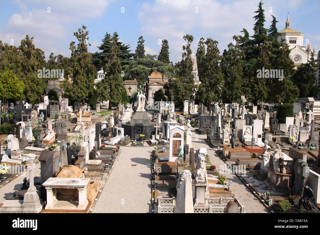 Milan, Italy. Famous landmark - the Monumental Cemetery (Cimitero ...