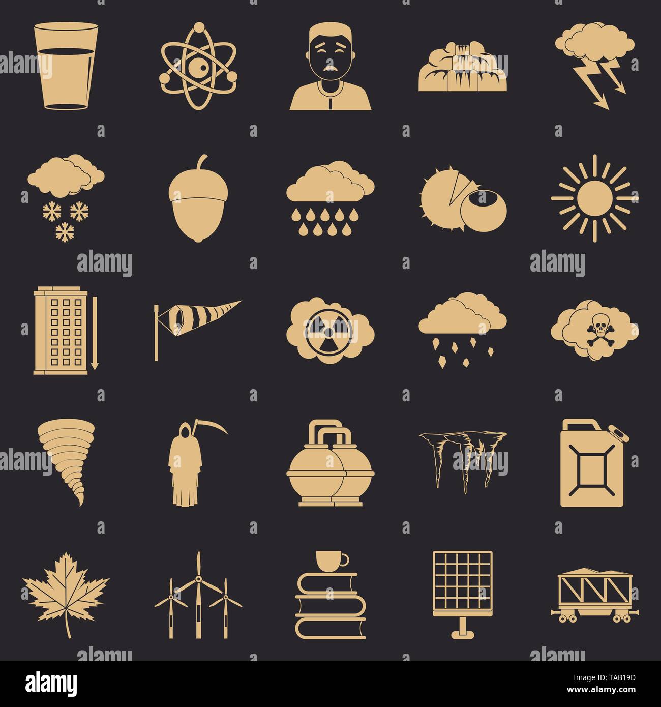 Storm warning icons set, simple style Stock Vector Image & Art - Alamy