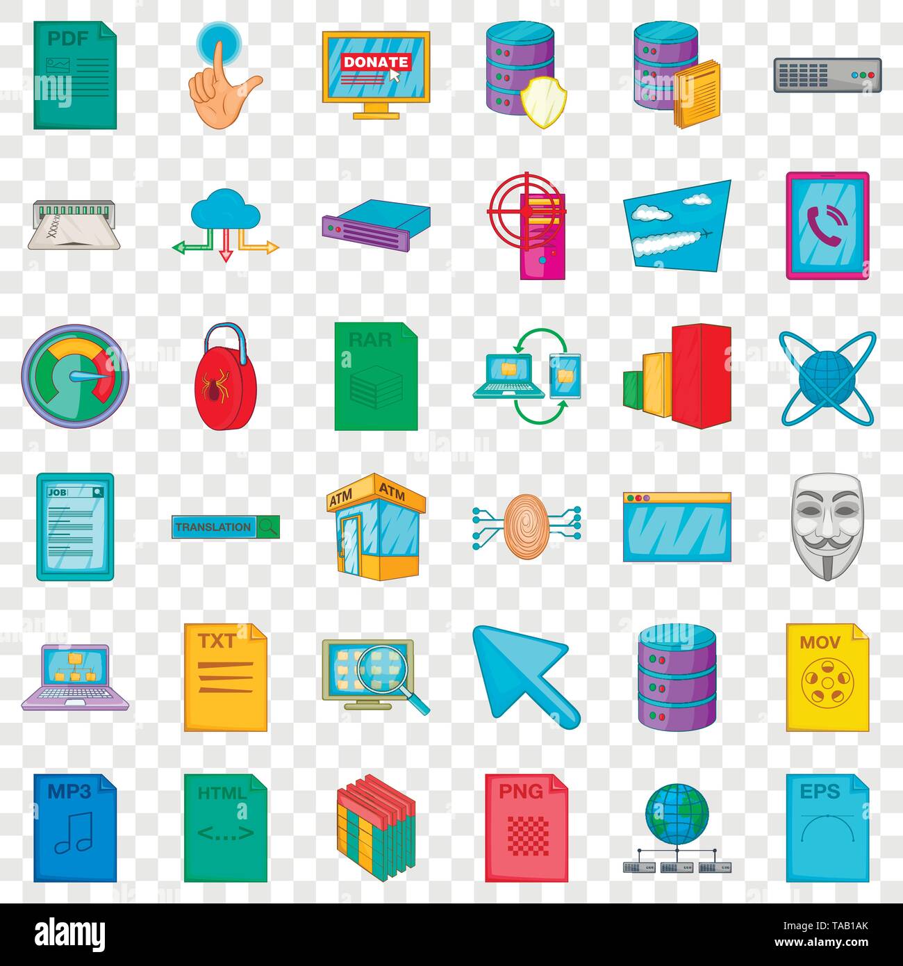 Different file icons set, cartoon style Stock Vector Image & Art - Alamy