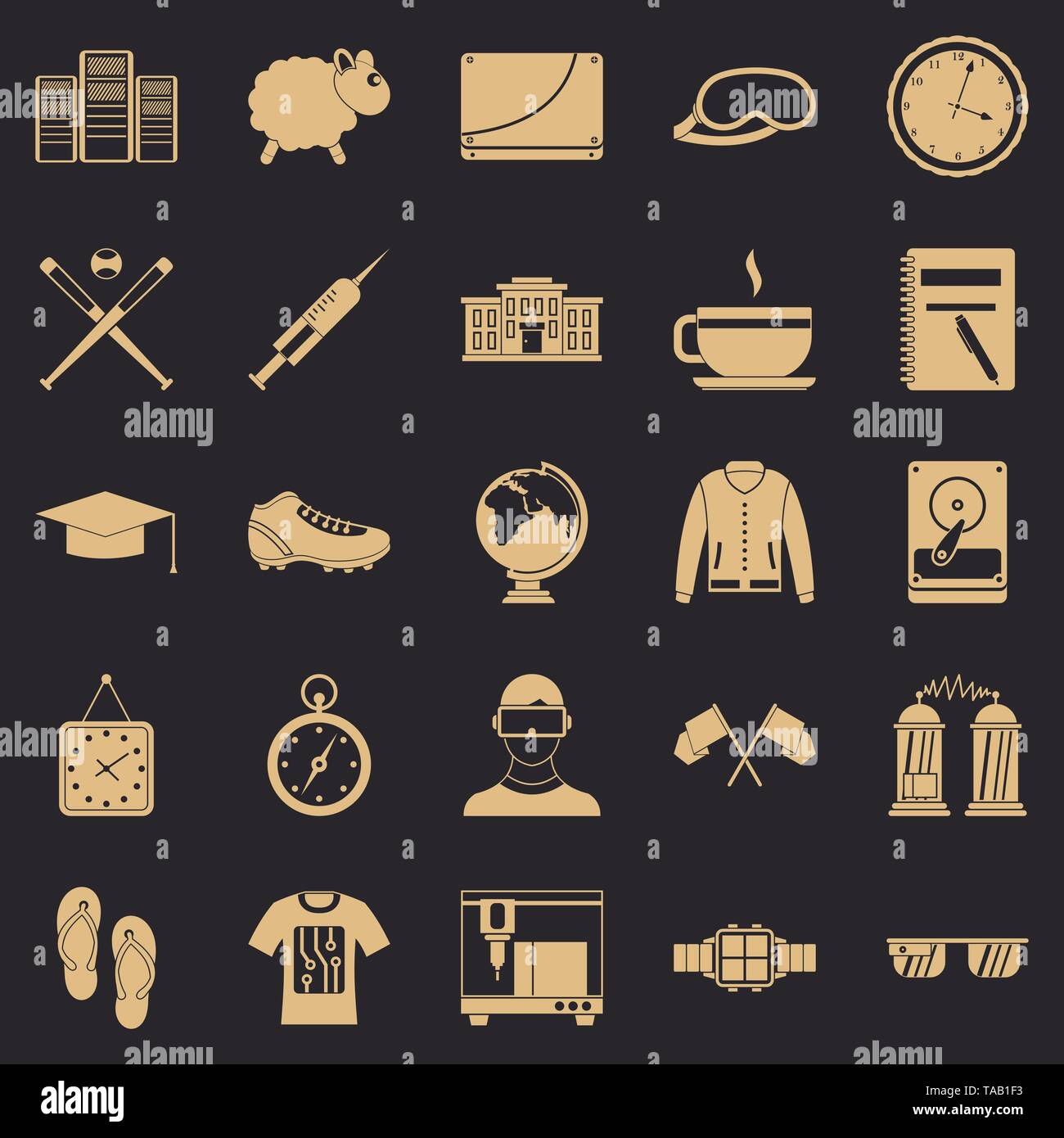 Waste of time icons set, simple style Stock Vector Image & Art - Alamy