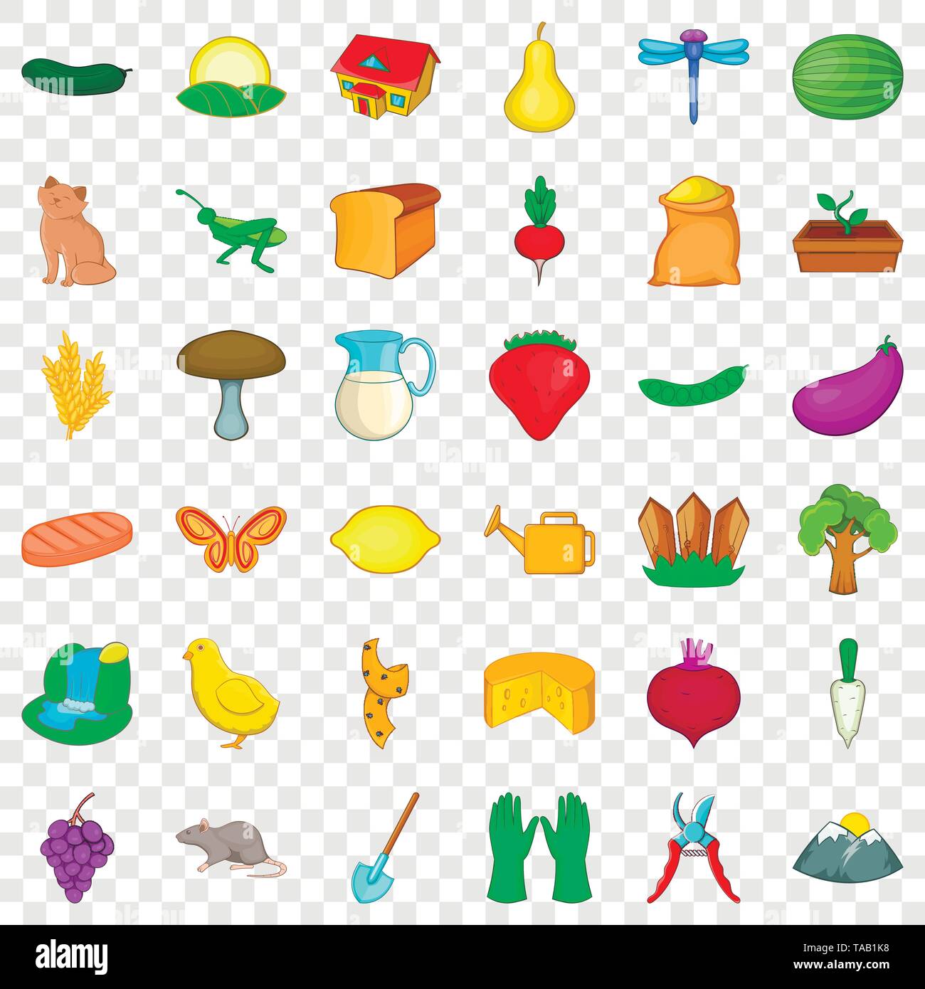 Village icons set, cartoon style Stock Vector Image & Art - Alamy