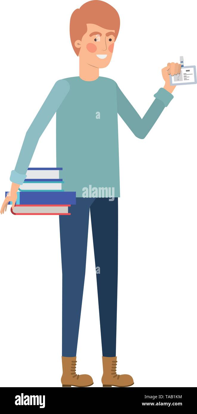 man with books in white background Stock Vector Image & Art - Alamy