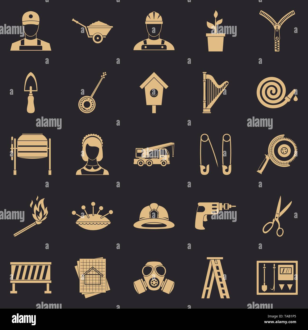 Engineering machine icons set, simple style Stock Vector Image & Art ...