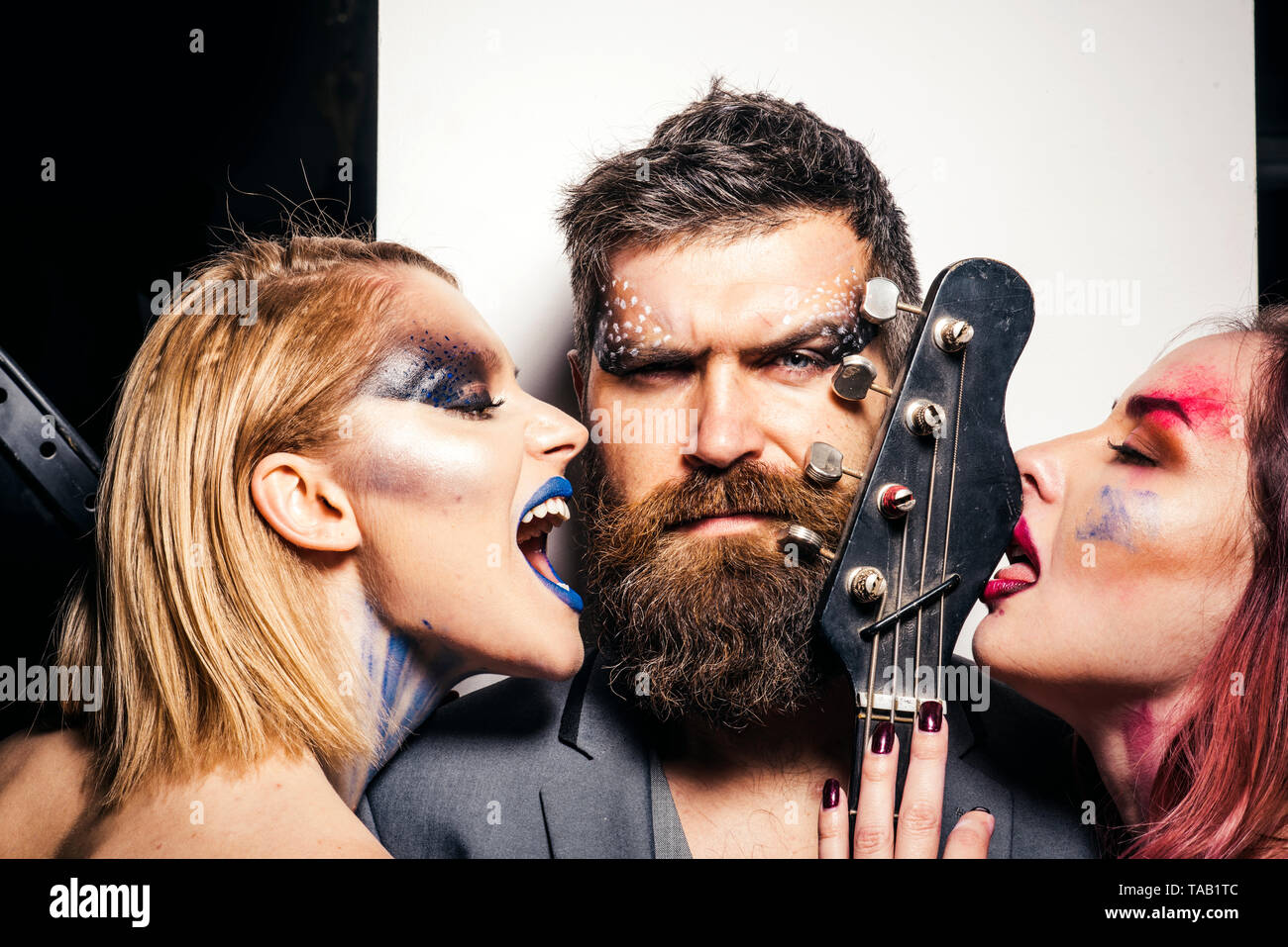 Music concept. Love Music. People with guitar playing music. We really ...