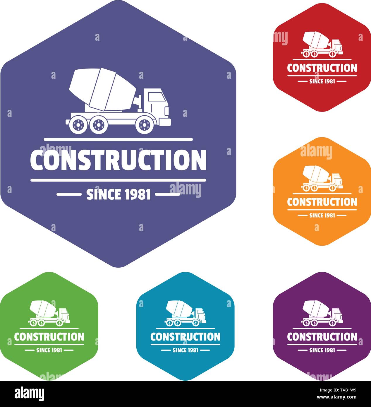 Construction company icons vector hexahedron Stock Vector Image & Art ...