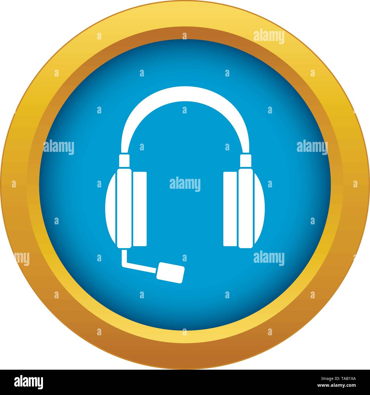 Headphones icon blue vector isolated Stock Vector Image & Art - Alamy