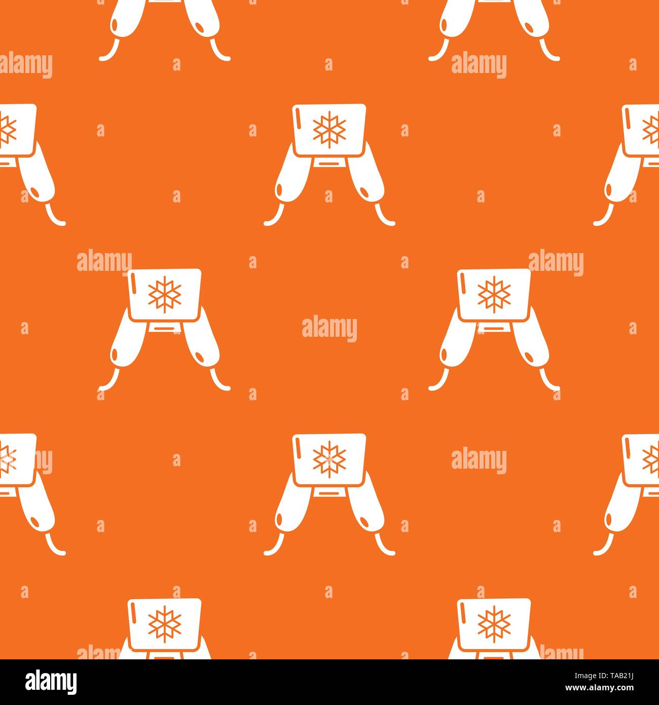Hat With Ear Flaps Pattern Vector Orange Stock Vector Image And Art Alamy